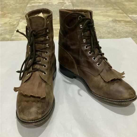 Justin Boots | Shoes | Justin Boots Leather Lace Up Ropersvintage ...